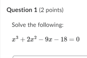 Solved Question 1 ( 2 points) Solve the following: | Chegg.com