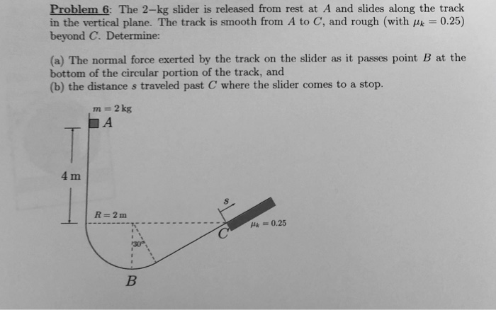 Solved Problem 6: The 2-kg slider is released from rest at A | Chegg.com