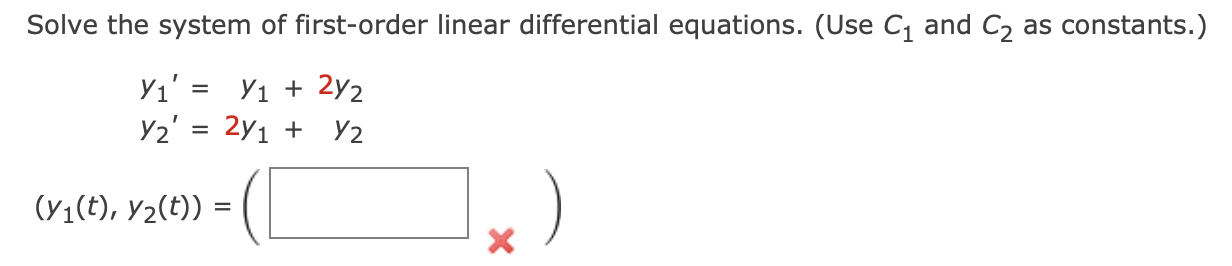 Solved Solve the system of first-order linear differential | Chegg.com