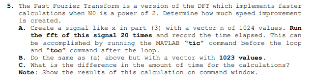 5. The Fast Fourier Transform is a version of the DFT | Chegg.com