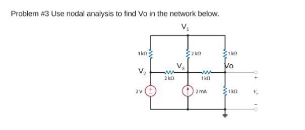 Solved Problem #3 Use nodal analysis to find Vo in the | Chegg.com