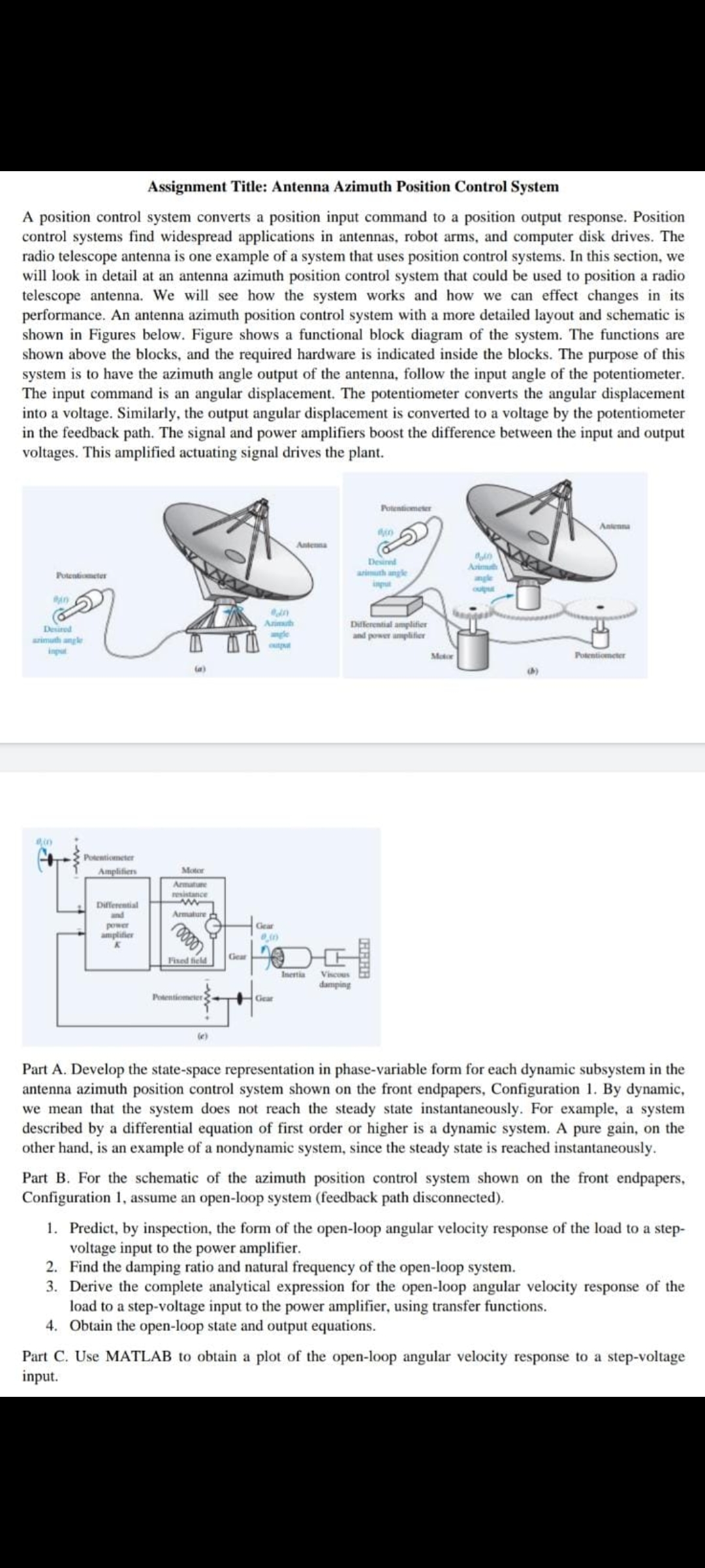 Assignment Title: Antenna Azimuth Position Control | Chegg.com