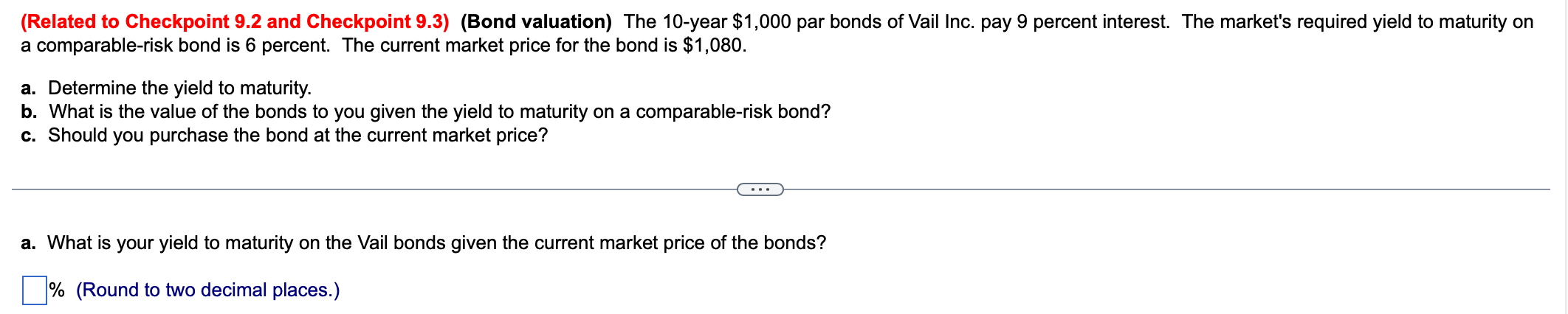 Solved (Related to Checkpoint 9.2 and Checkpoint 9.3) (Bond | Chegg.com