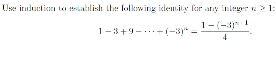 Solved Use induction to establish the following identity for | Chegg.com
