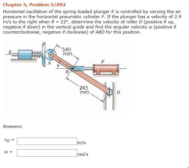 Solved Chapter 5, Problem 5/092 Horizontal oscillation of | Chegg.com