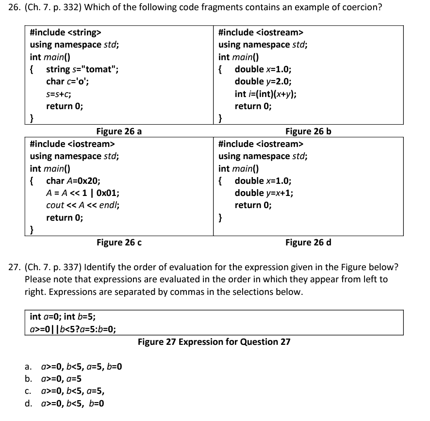 Solved 6. (Ch. 7. p. 332) Which of the following code | Chegg.com