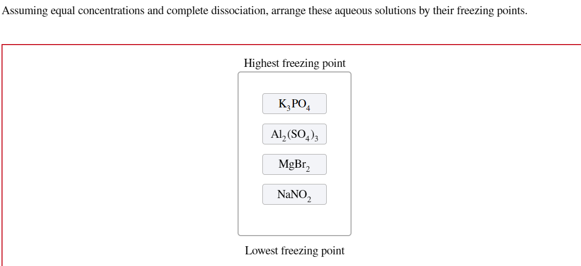 Solved Assuming equal concentrations and complete | Chegg.com
