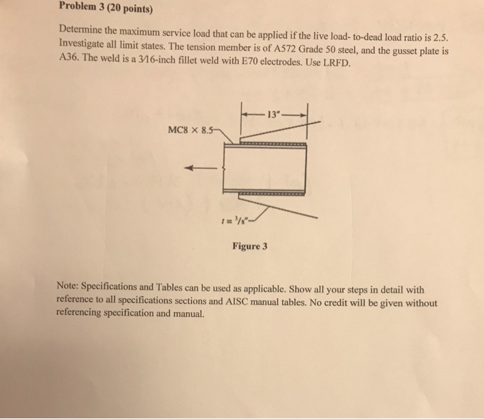 Solved Problem 3 (20 points) Determine the maximum service | Chegg.com