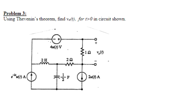 Solved Problem 3: Using Thevenin's theorem, find v0(t), for | Chegg.com