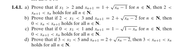 Solved 2 + xn 1.4.1. a) Prove that if xı > 2 and Xn+1 = 1 + | Chegg.com