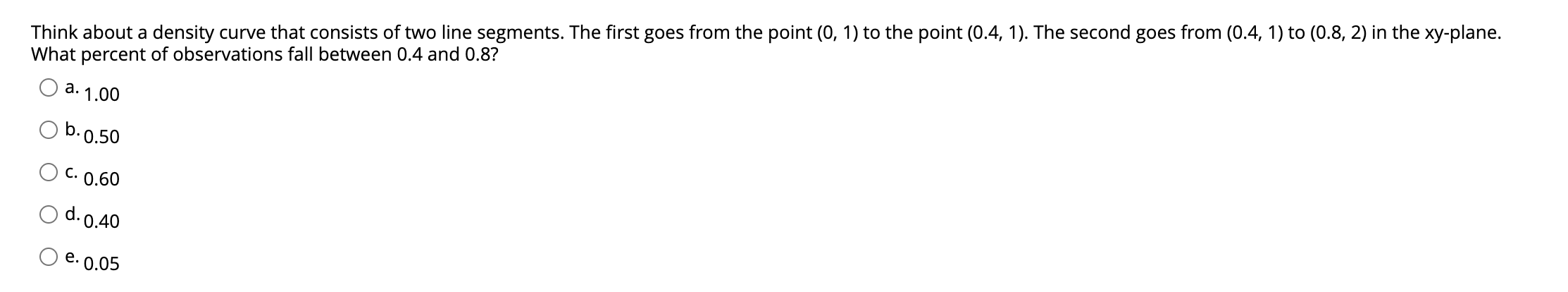 Solved Think about a density curve that consists of two line | Chegg.com