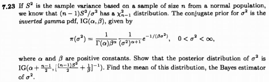 Solved 7.23 If S2 is the sample variance based on a sample | Chegg.com