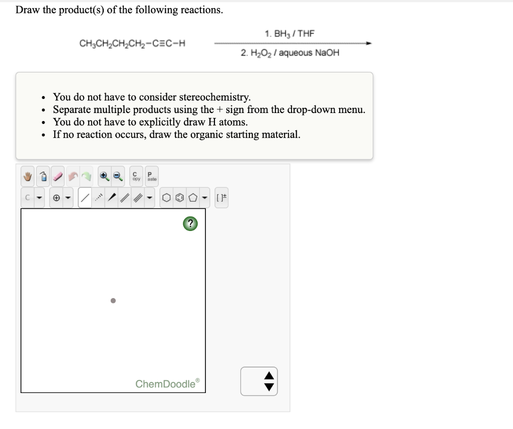 Solved: Draw The Product(s) Of The Following Reactions. 1.... | Chegg.com