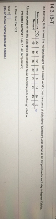 Solved A. Calculate the SST SST= | Chegg.com