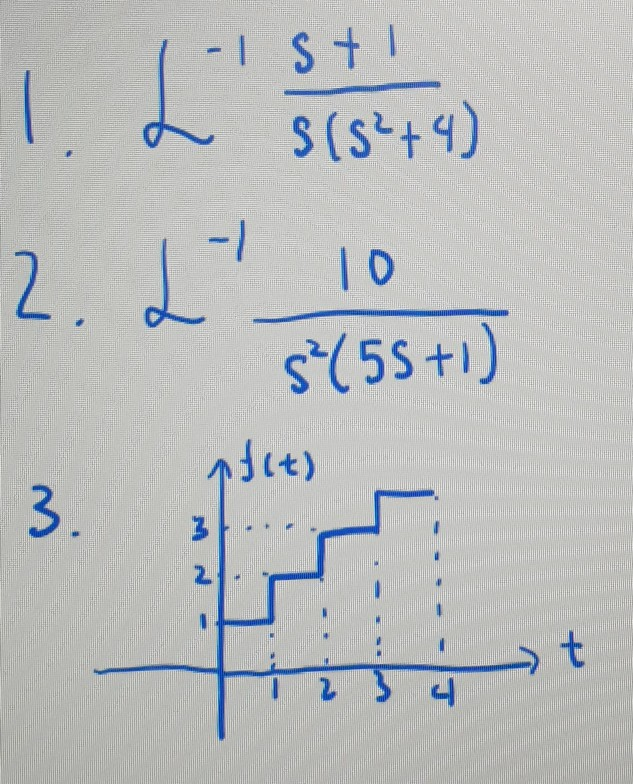Solved no 1 and 2. Find the inverse laplace transform no 3. | Chegg.com