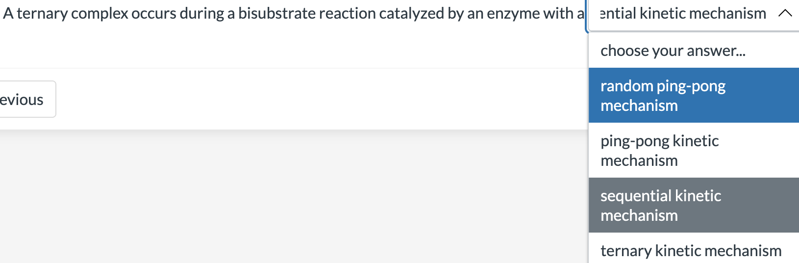 A ternary complex occurs during a bisubstrate | Chegg.com