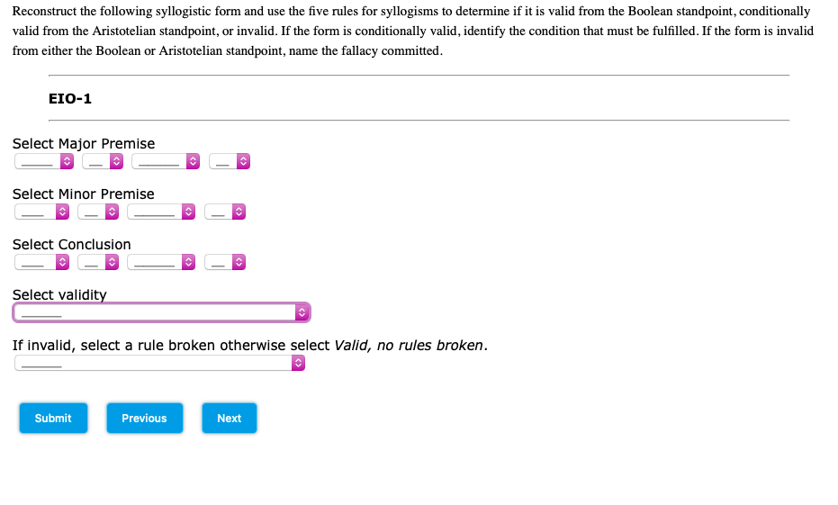 Solved Reconstruct the following syllogistic form and use | Chegg.com