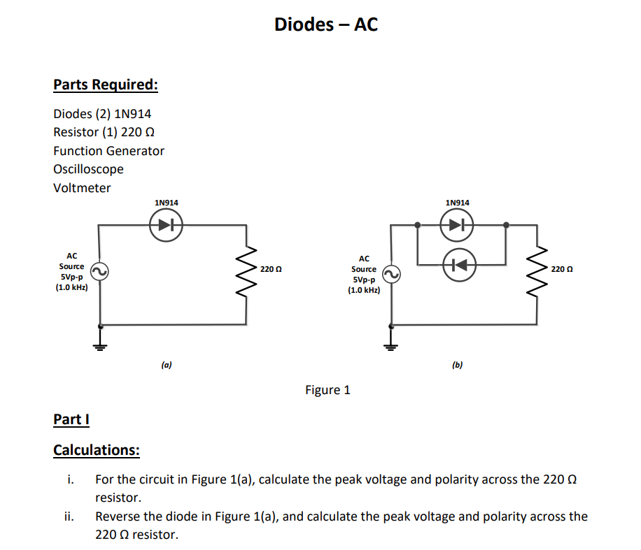 Solved Part II: Calculations: For the circuit shown in | Chegg.com