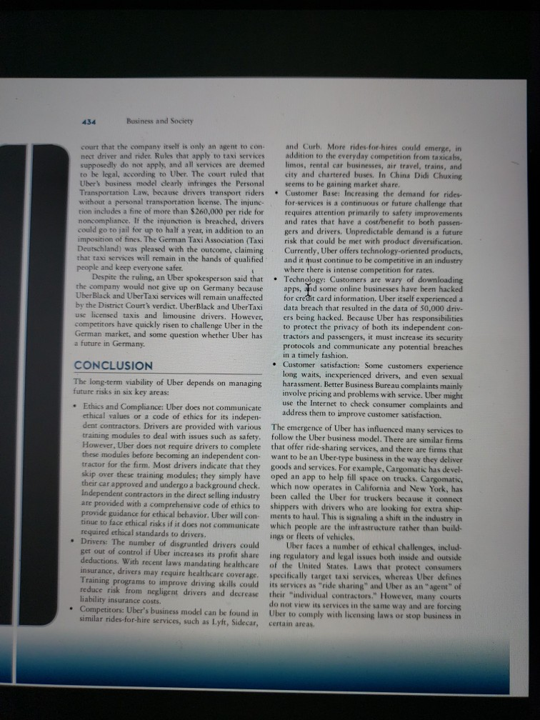 Solved CASE 1 Uber Faces Ethical and Regulatory Challenges" | Chegg.com
