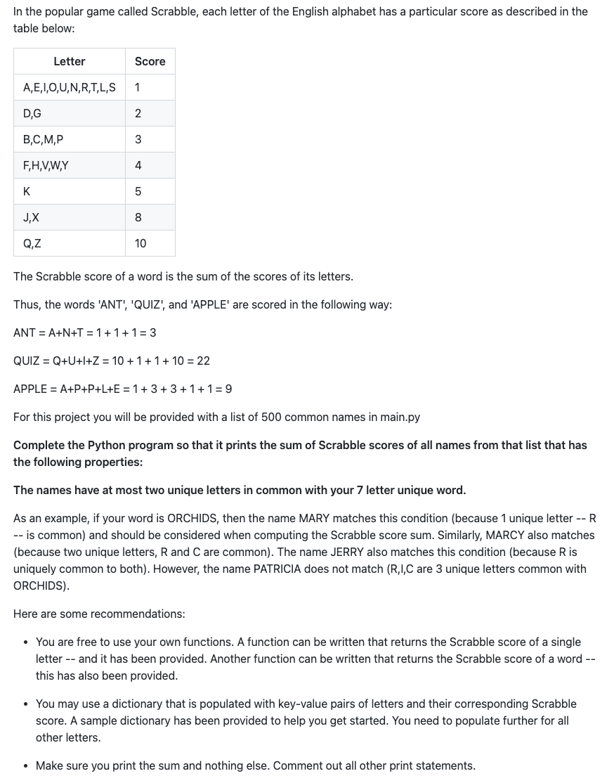 Solved In the popular game called Scrabble, each letter of | Chegg.com
