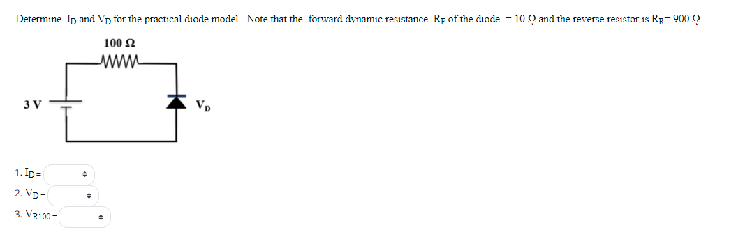 Solved Determine ID ﻿and VD ﻿for the practical diode model. | Chegg.com