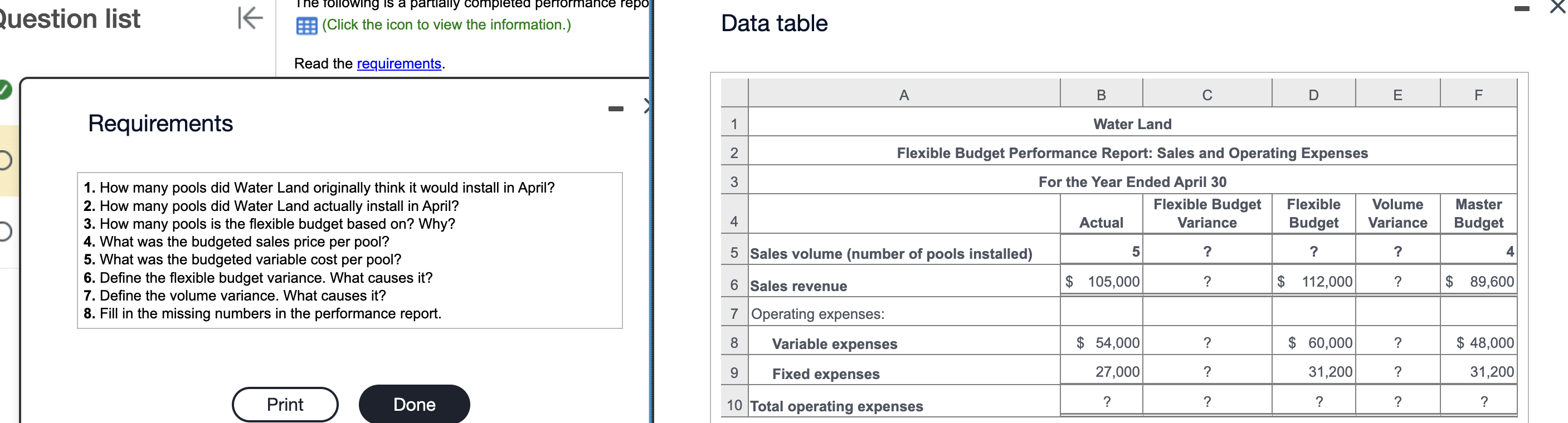 Solved Requirements Data table 1. How many pools did Water | Chegg.com