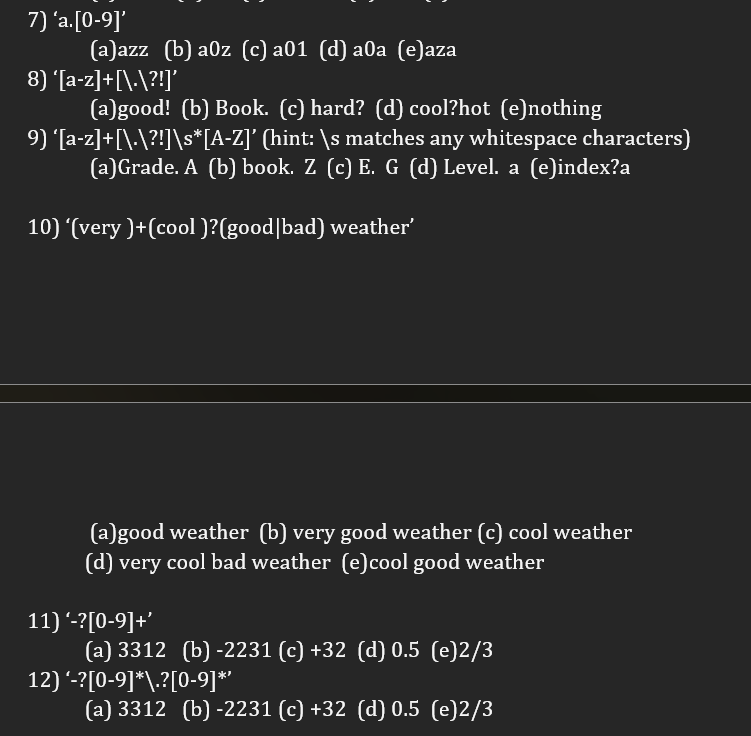 Solved 1. Chose match(es) for each given basic/extended | Chegg.com
