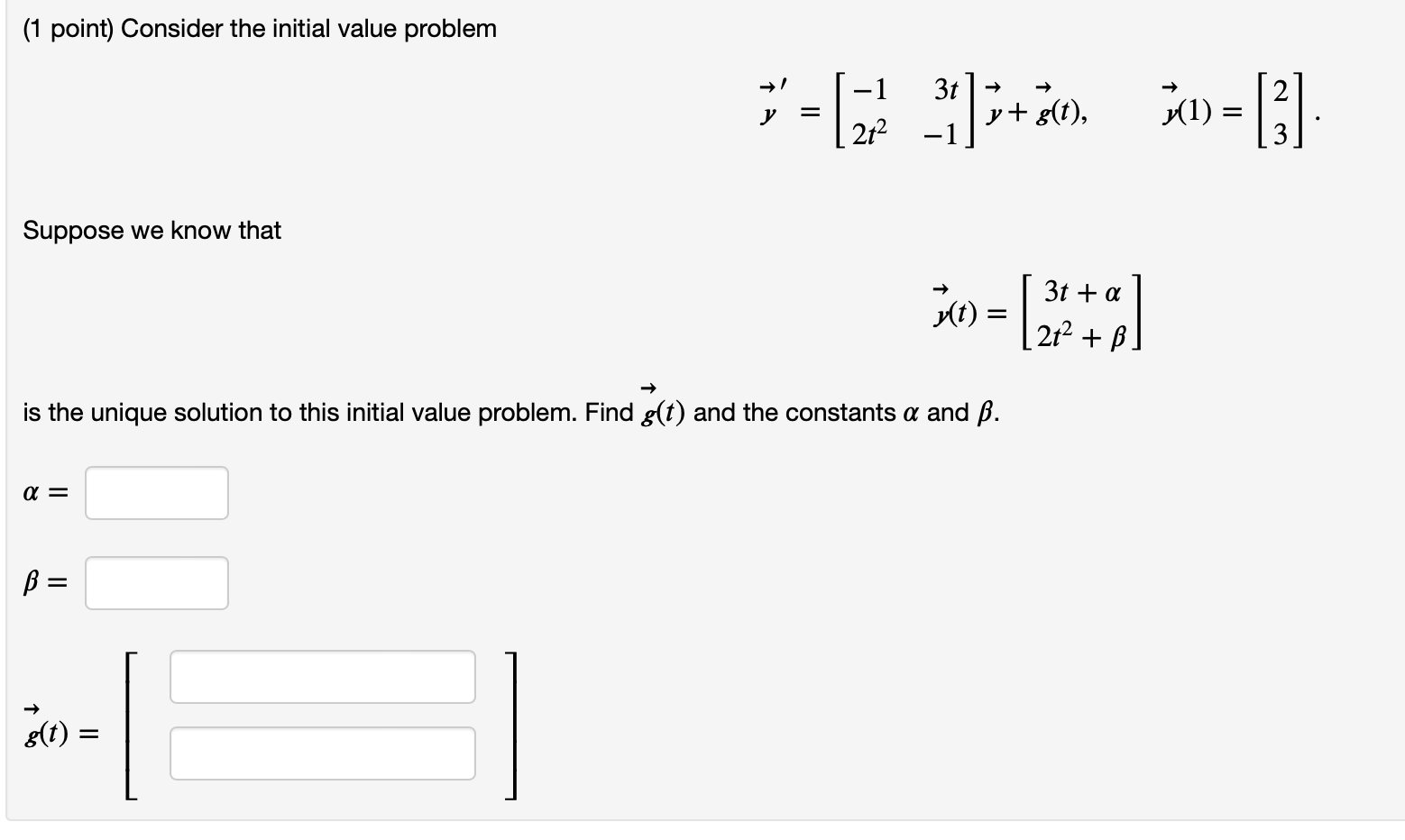 Solved (1 point) Consider the initial value problem | Chegg.com