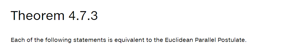 Solved 4.7.4 Prove that the Euclidean Parallel Postulate is | Chegg.com