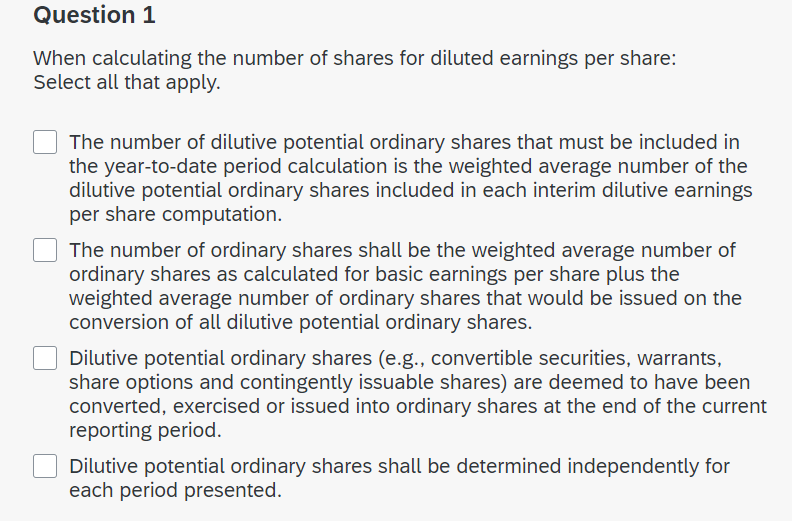 Solved Question 1 When calculating the number of shares for | Chegg.com