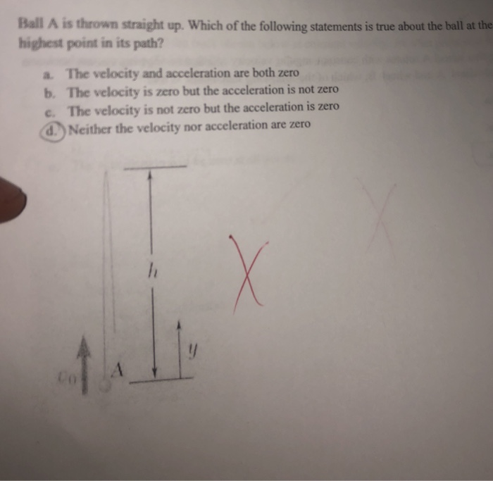 Solved Ball A is thrown straight up. Which of the following | Chegg.com