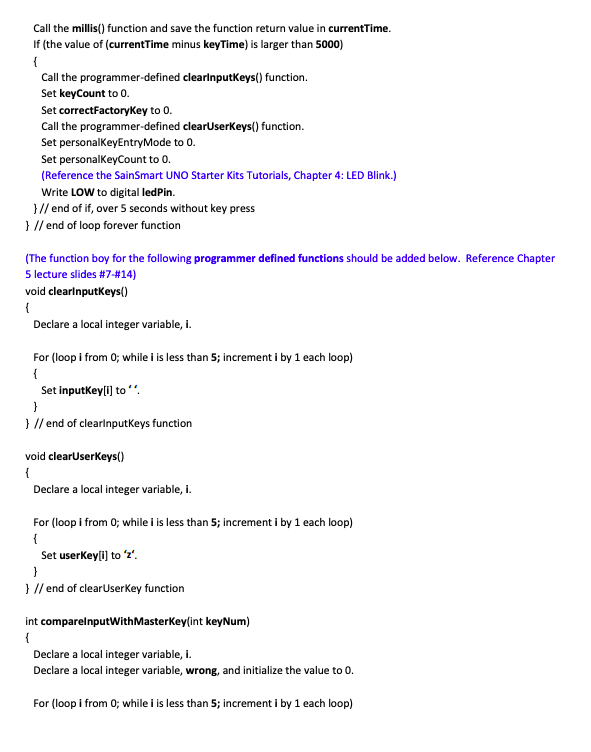 Final Project Pseudo Code: (Please follow the Final | Chegg.com