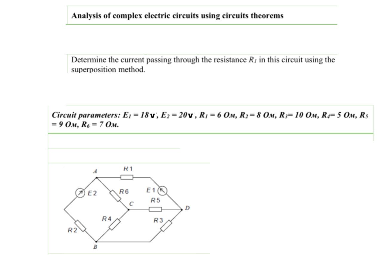 Solved Determine the current passing through the resistance | Chegg.com