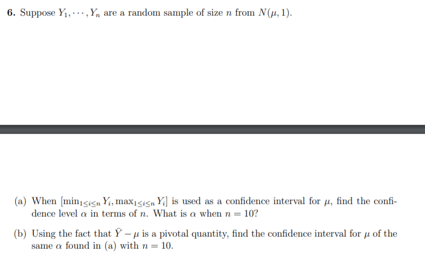 Suppose Y1, · · · , Yn are a random sample of size n | Chegg.com
