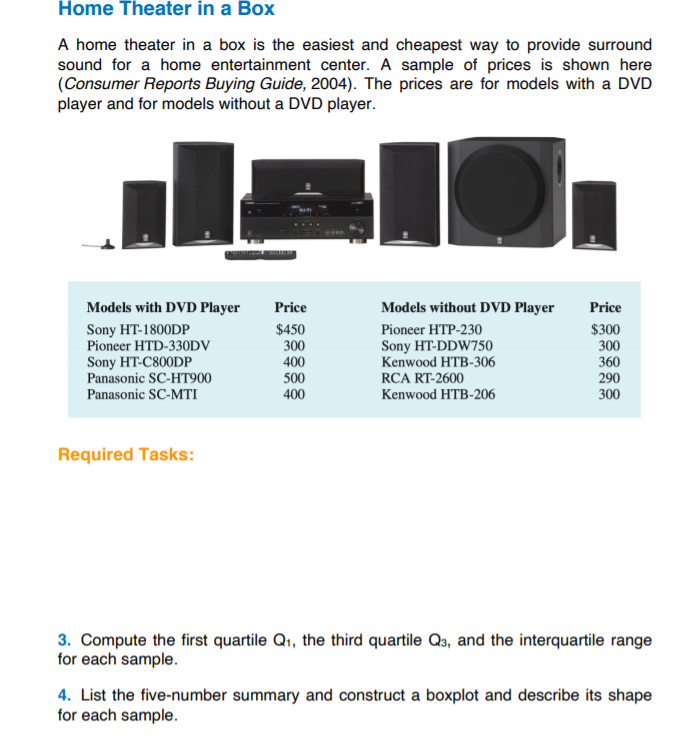 Solved Home Theater in a Box A home theater in a box is the | Chegg.com