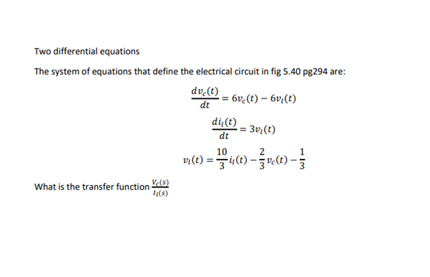 Solved Two differential equations The system of equations | Chegg.com
