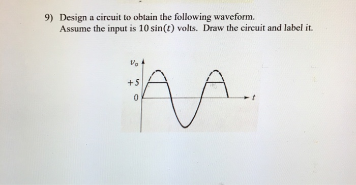 Solved 9 Design A Circuit To Obtain The Following Waveform 