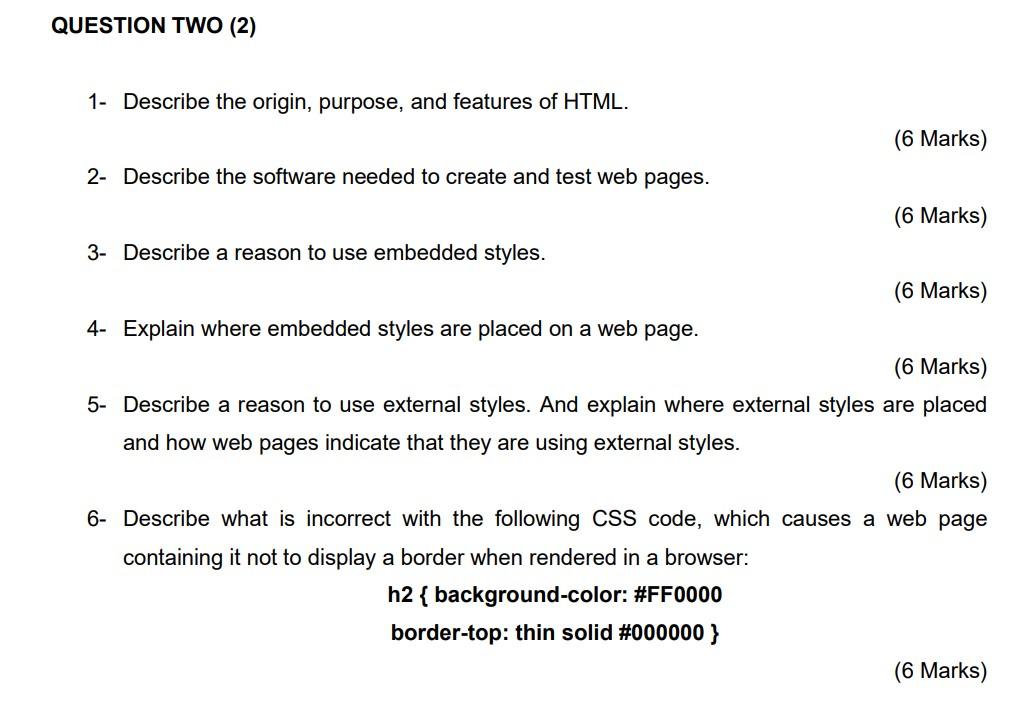 Solved QUESTION TWO (2) 1- Describe the origin, purpose, and | Chegg.com