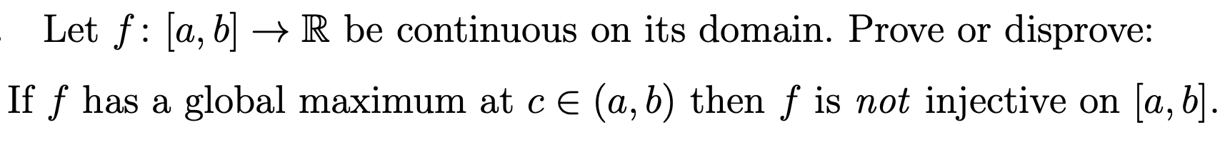 Solved Let f:[a,b]→R be continuous on its domain. Prove or | Chegg.com