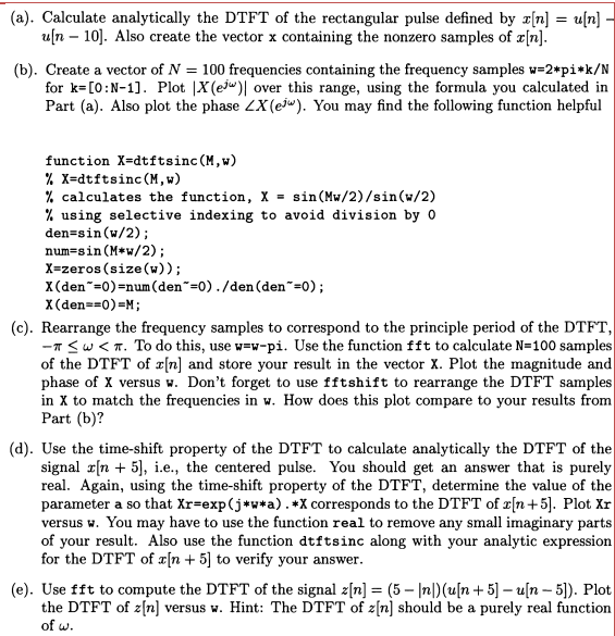 Solved (a). ﻿Calculate analytically the DTFT of the | Chegg.com