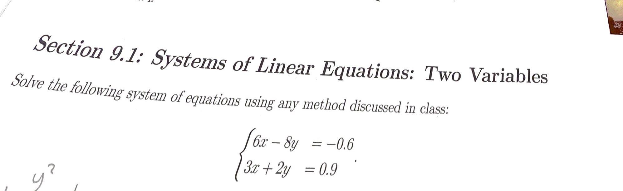 Solved Section 9.1: Systems of Linear Equations: Two | Chegg.com