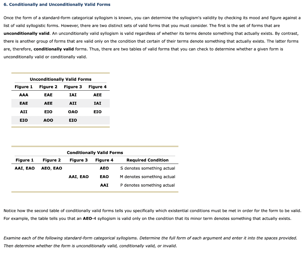 Solved 6. Conditionally and Unconditionally Valid Forms Once | Chegg.com