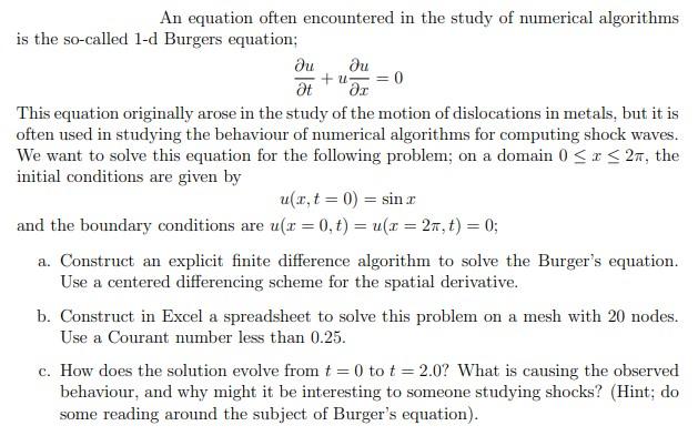 Solved да An equation often encountered in the study of | Chegg.com