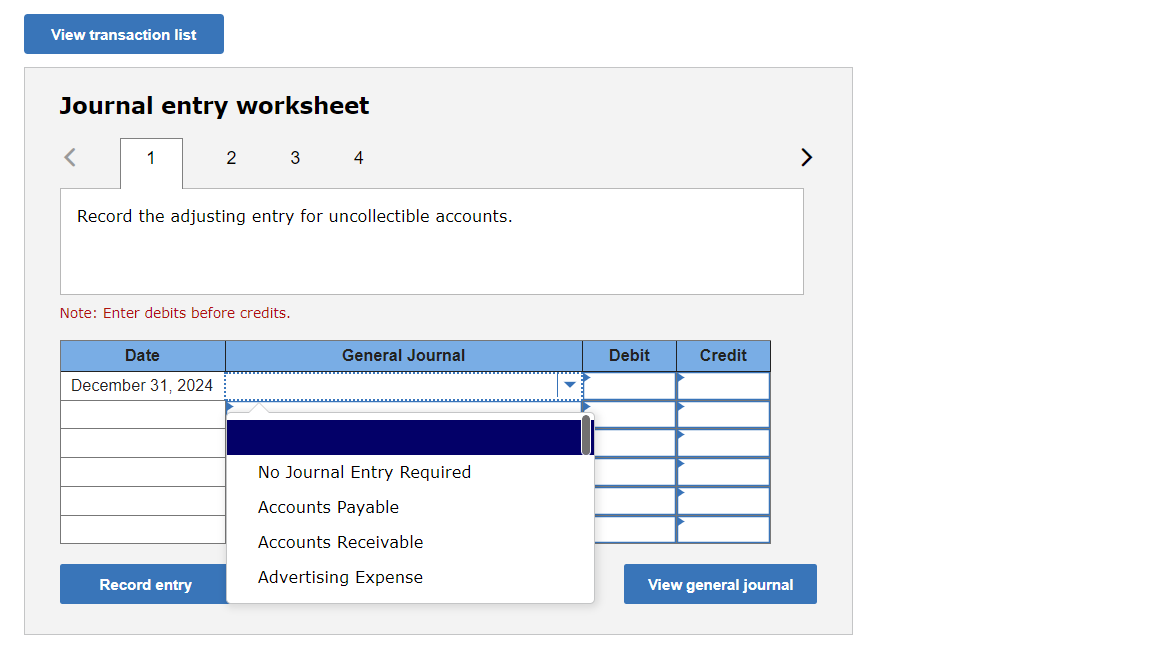 Journal entry worksheet Record the adjusting entry | Chegg.com