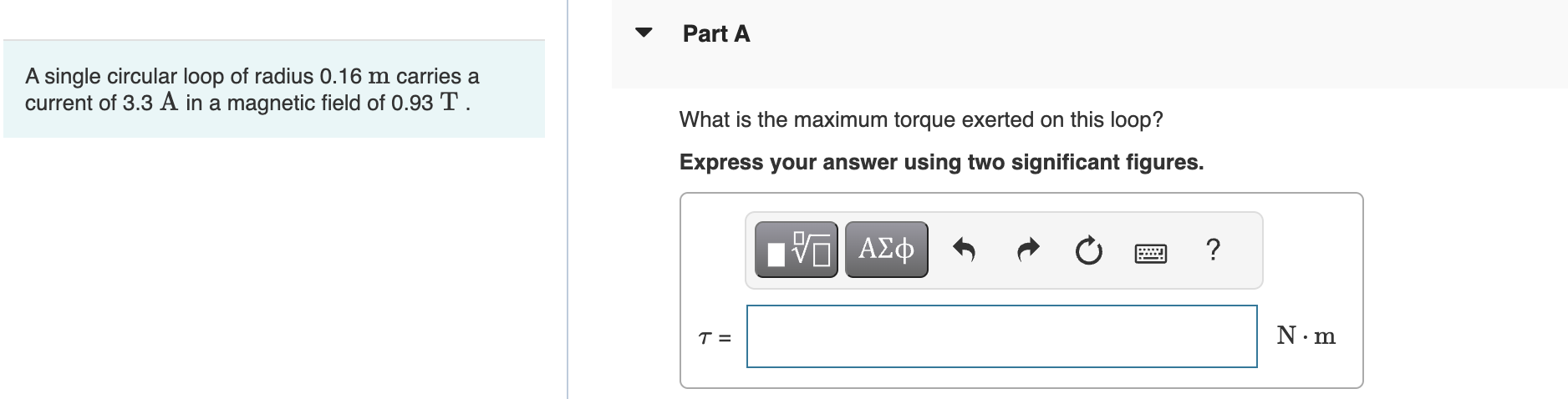 Solved A single circular loop of radius 0.16 m carries a | Chegg.com