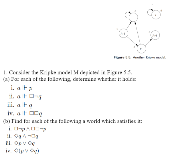 P. Figure 5.5. Another Kripke model 1. Consider the | Chegg.com