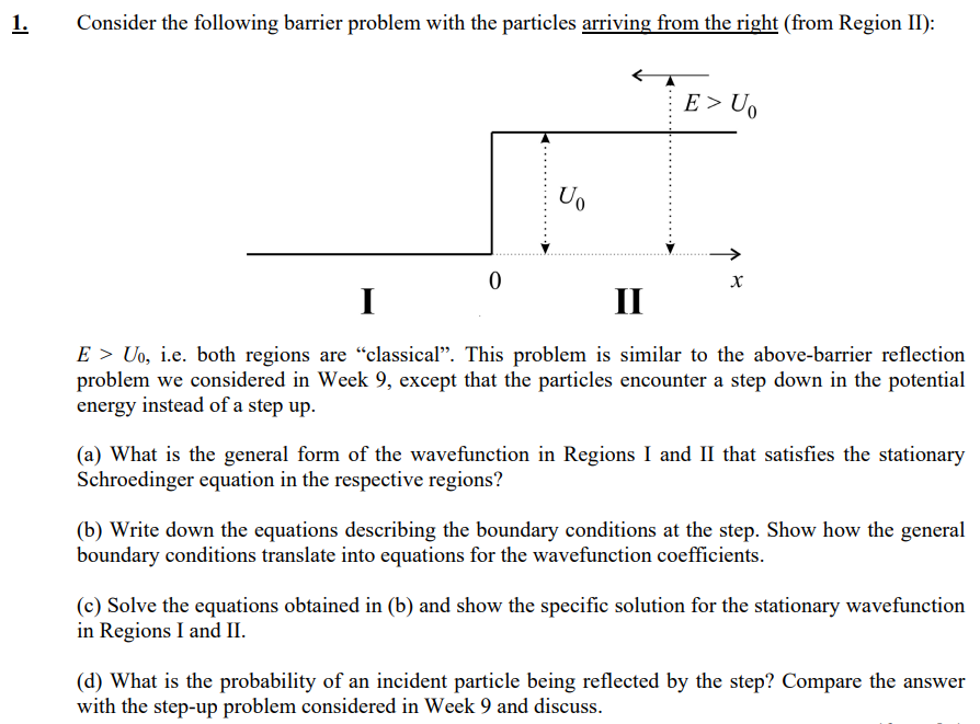 Solved - Consider the following barrier problem with the | Chegg.com
