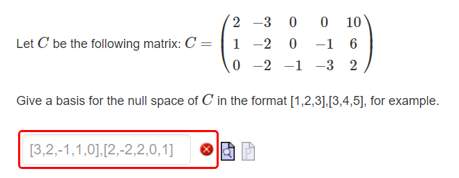 [Solved]: Give a basis for the null space of C, I do not k