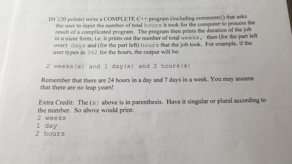Solved D 20 Points Write A Complete C Program 8647