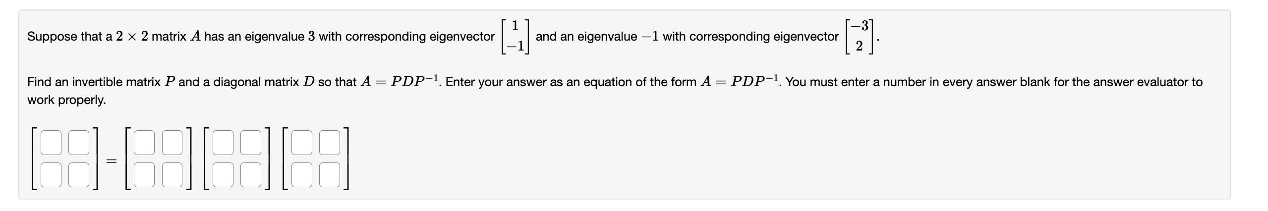 Solved 1 Suppose That A 2 X 2 Matrix A Has An Eigenvalue 3 2079